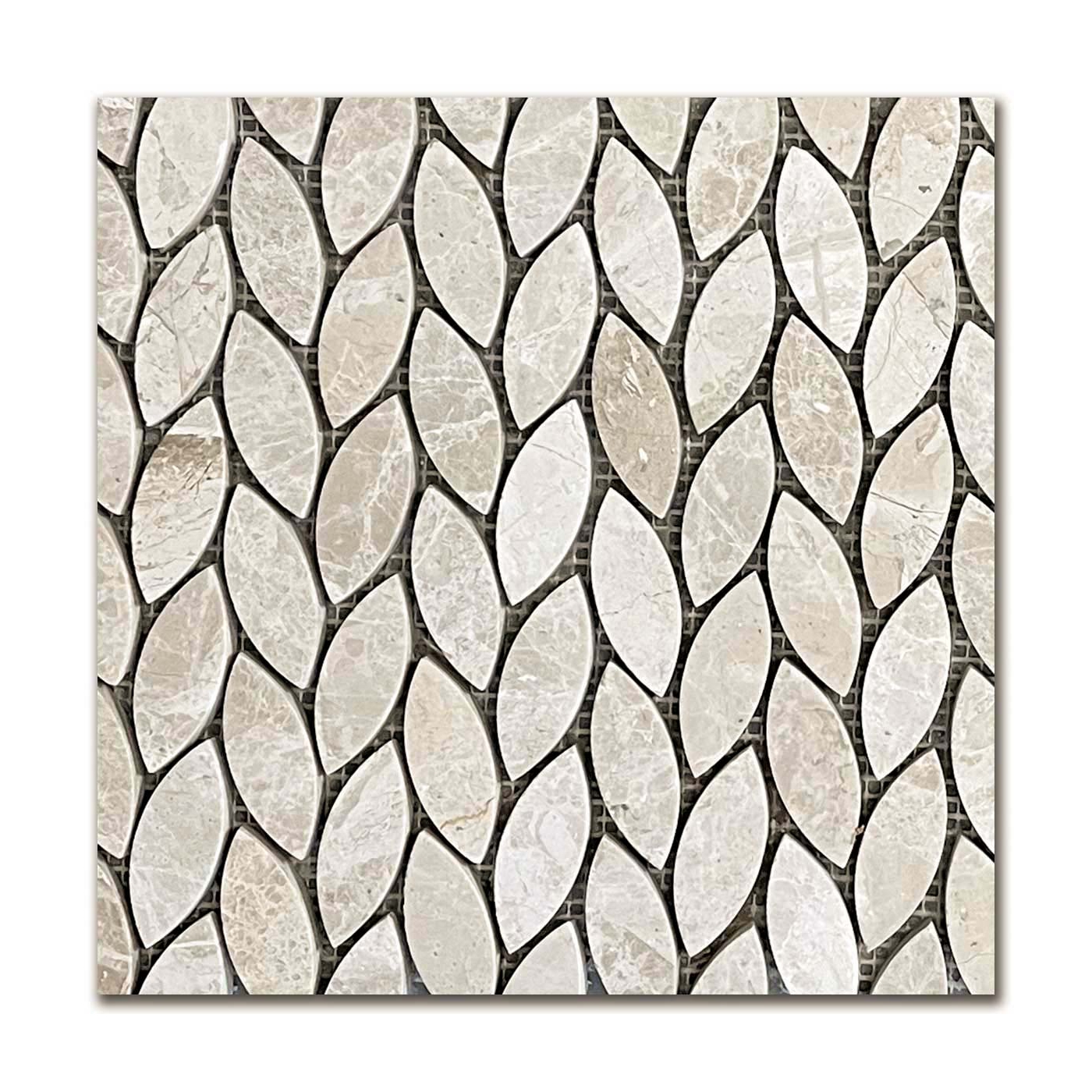 Mermer ve Traverten Mozaik :: Mermer Mozaik Ege Bej Leaf 29x31 cm Cilalı - Creastone Doğal Taş ...